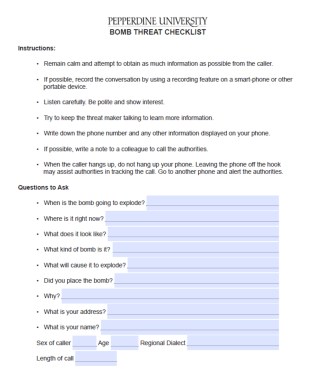 Bomb Threat « Pepperdine Emergency Information